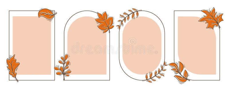 Autumn Frame Rectangular, Oval and Other Shapes Stock Illustration ...