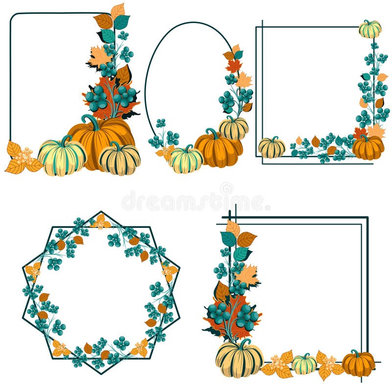 Autumn Frames Vector Collection Stock Vector - Illustration of ...