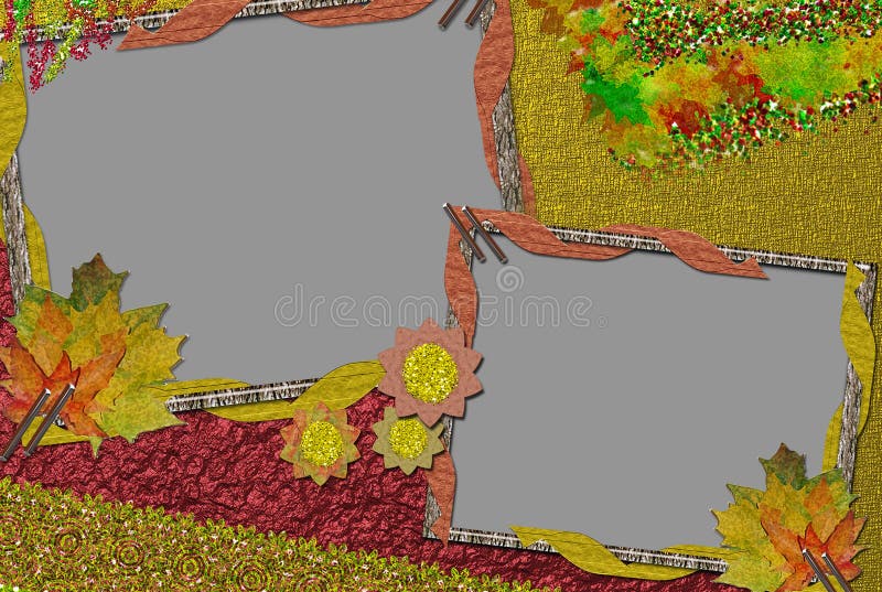 Autumn Framework for a Photo Stock Illustration - Illustration of gold ...