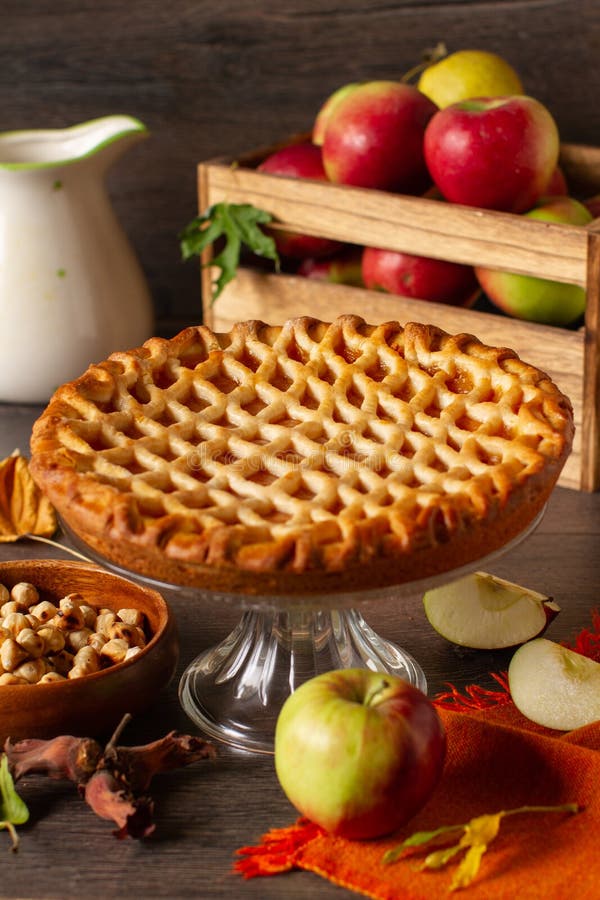 Autumn Fruit Pie on a Table Stock Image - Image of american ...