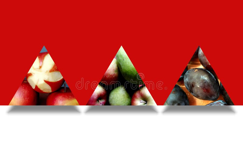 Abstract Triangles with Fruits Inside Stock Photo - Image of abstract ...