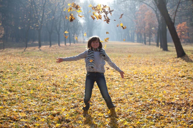 Autumn fun stock photo. Image of happiness, play, child - 22002762