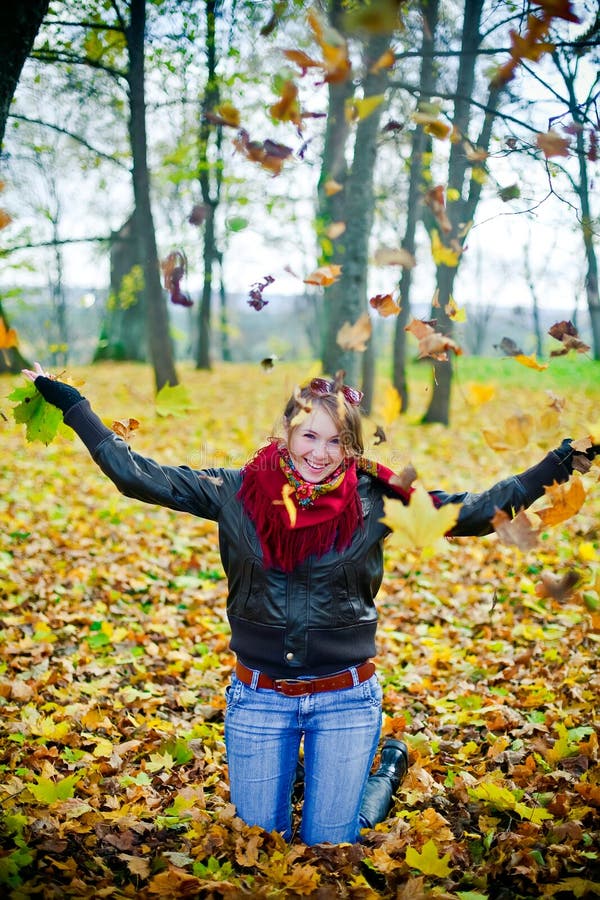 Autumn Fun stock image. Image of casual, leaf, color - 22501945