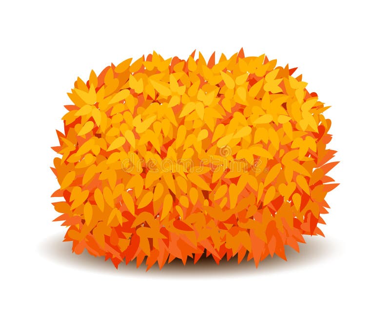 Autumn Garden Bush, Tree Cartoon Shrub Grass Bush Fall Flat Icon Stock ...