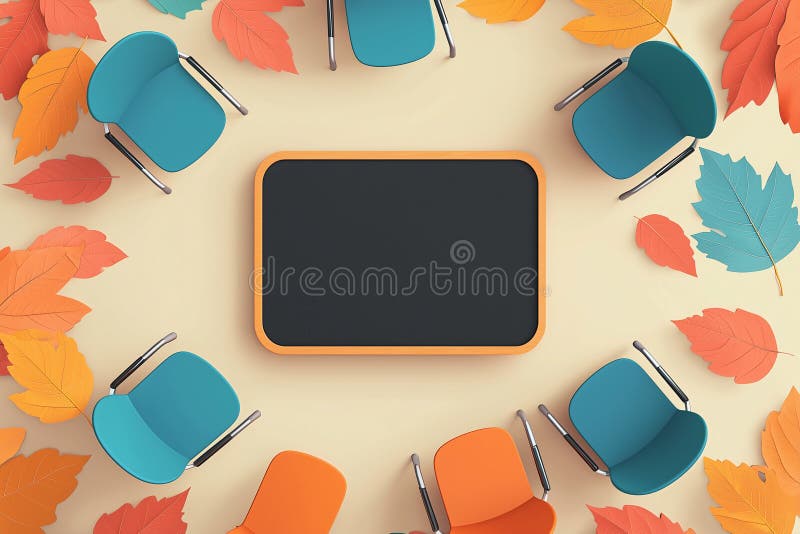 Autumn Gathering Space Design Stock Illustration - Illustration of ...