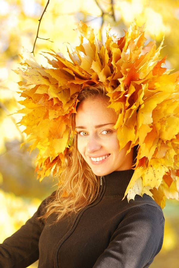 Autumn girl stock image. Image of face, fall, autumn - 10480819