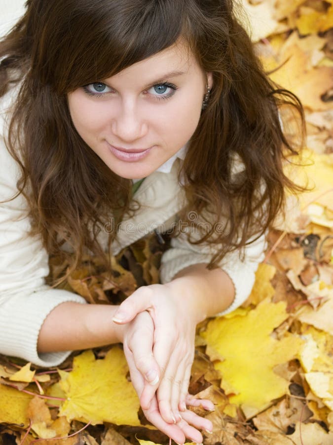 Autumn girl stock image. Image of orange, glamour, beauty - 11102177