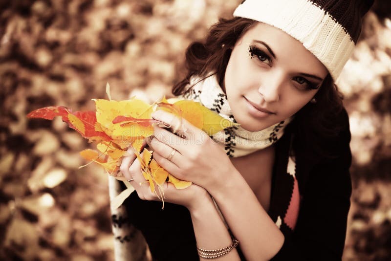 Autumn girl stock image. Image of beautiful, girl, face - 11367449