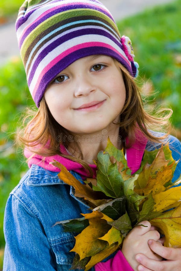 Autumn girl stock photo. Image of childhood, pretty, colour - 16636276