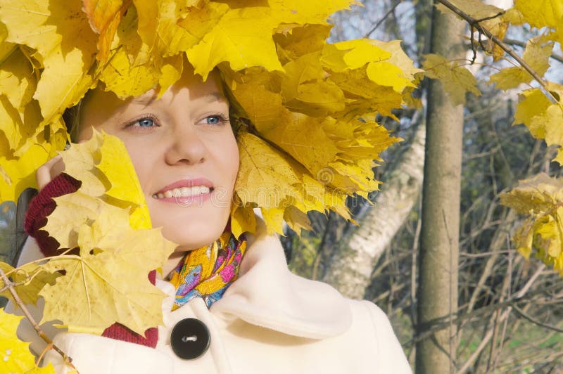 Autumn girl stock photo. Image of orange, bright, young - 27353876