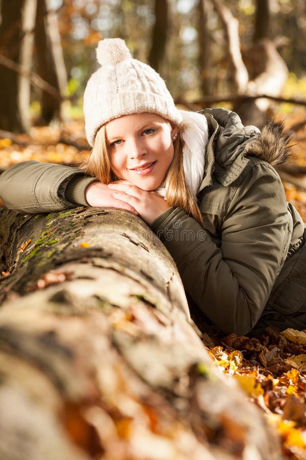 Autumn girl stock image. Image of smile, autumn, jacket - 35516053