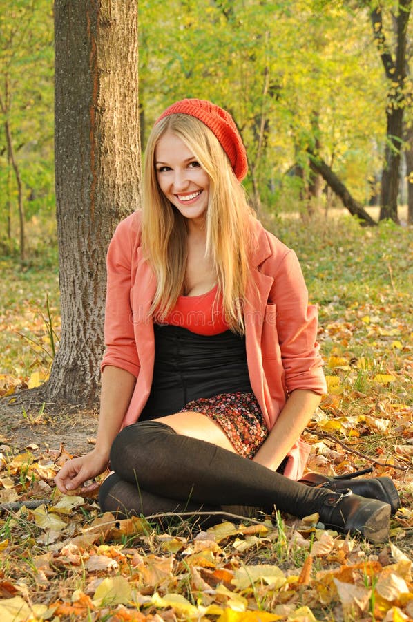 Autumn girl portrait stock photo. Image of park, enjoying - 24735542