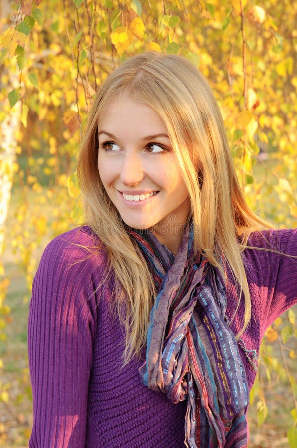 Autumn girl portrait stock image. Image of girl, enjoying - 26422535