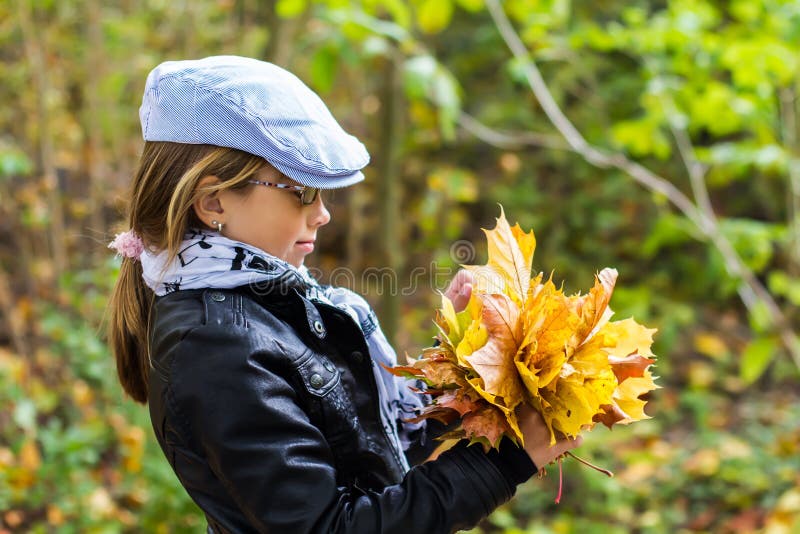 Autumn Girl stock photo. Image of bright, face, circular - 34190194