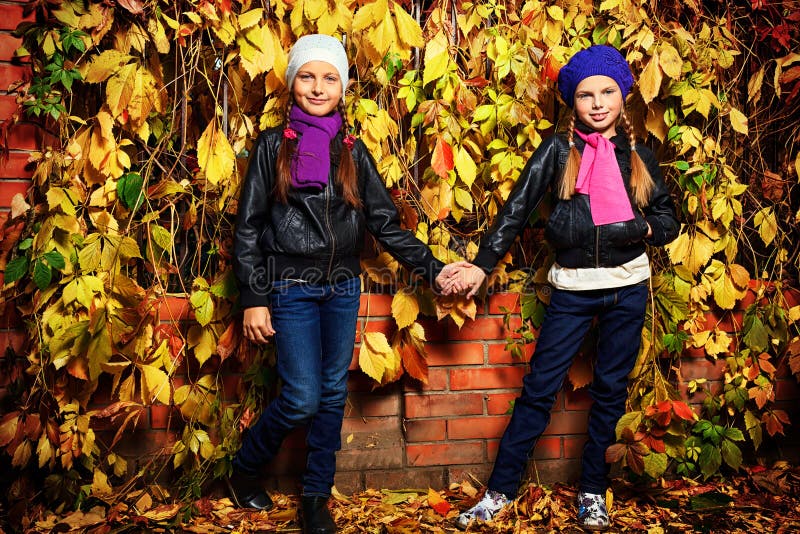Autumn girls stock image. Image of beautiful, offspring - 27290127
