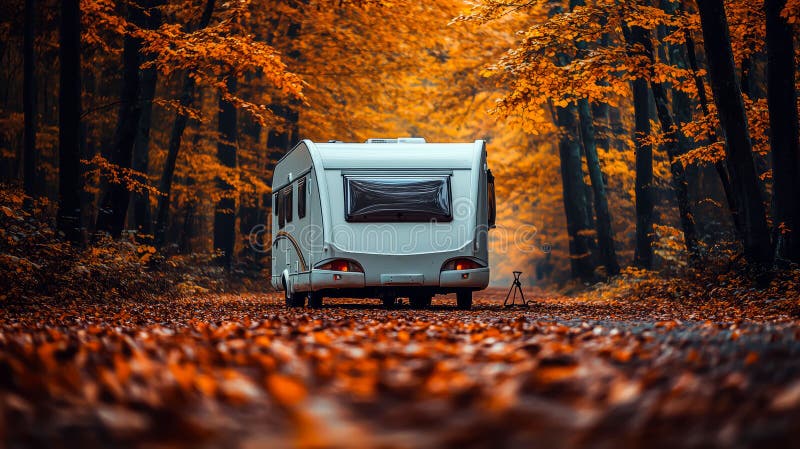 Autumn Glamping: a Trailer Home for a Secluded Getaway. AI Generated ...