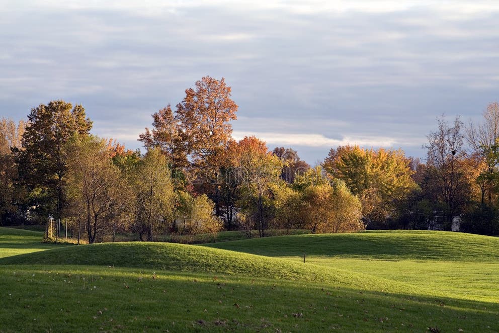 Autumn Golf Course Landscape Stock Photo - Image of grass, shrubs: 1451816