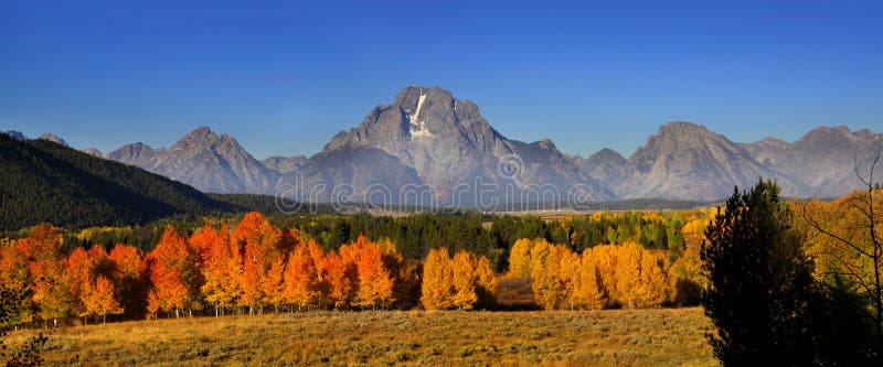 Autumn in Grand Tetons stock image. Image of panorama - 27446861