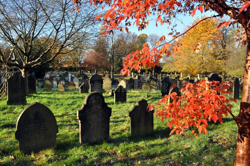 Autumn Graveyard stock photo. Image of cemetery, family - 35614750