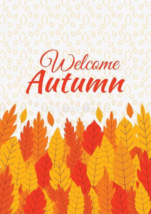 Welcome Autumn Invitation Greeting Card, Autumn Fall Leaves Background ...
