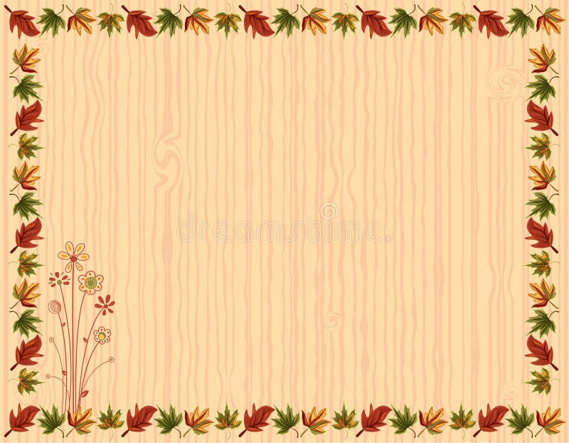 Autumn Greeting Card with Leaves Border Stock Vector - Illustration of ...