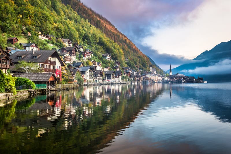 Autumn in Hallstatt stock photo. Image of autumn, fall - 46022848
