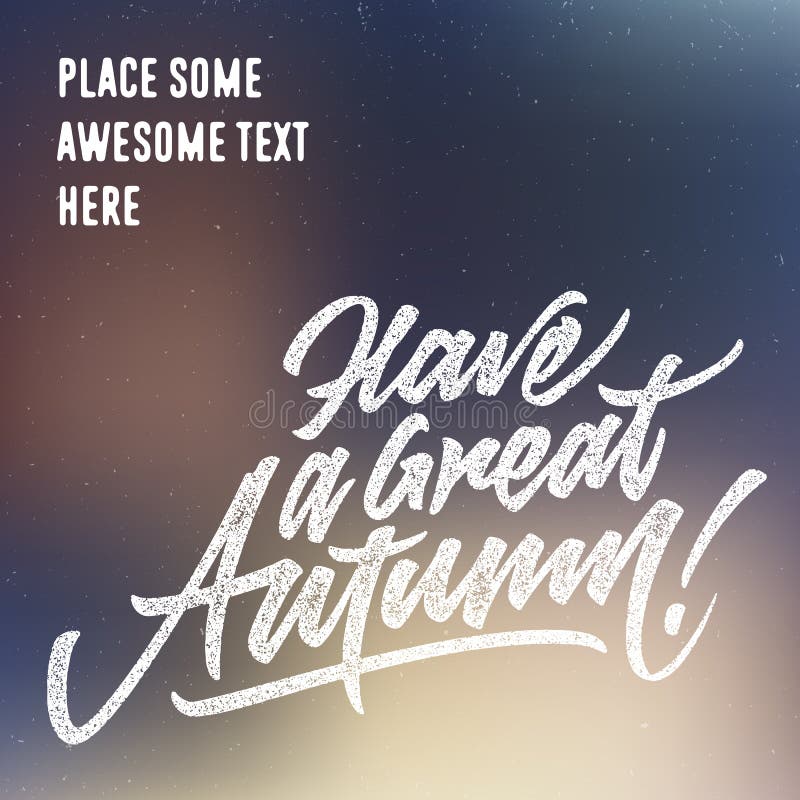 Autumn Hand Lettering Print Stock Vector - Illustration of authentic ...