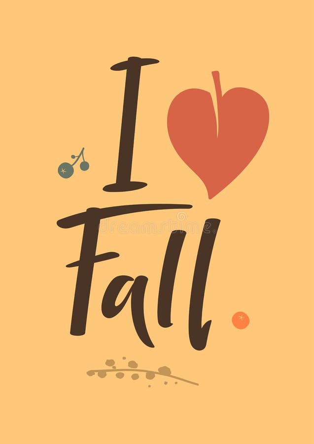 Autumn Hand Painted Card I Love Fall Stock Vector - Illustration of ...