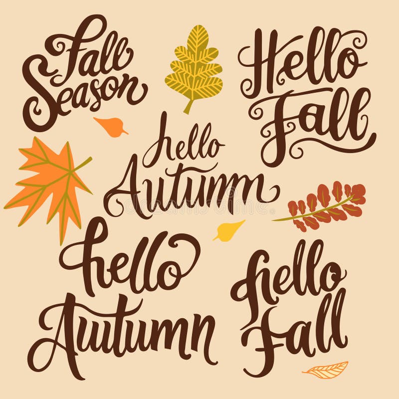 Autumn Hand Written Lettering. Fall Season, Hello Fall, Hello Autumn ...