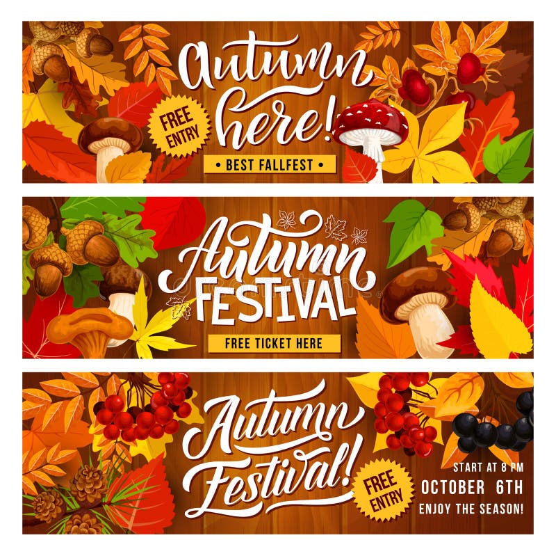 Harvest Festival Of Autumn Season Poster Template Stock Vector