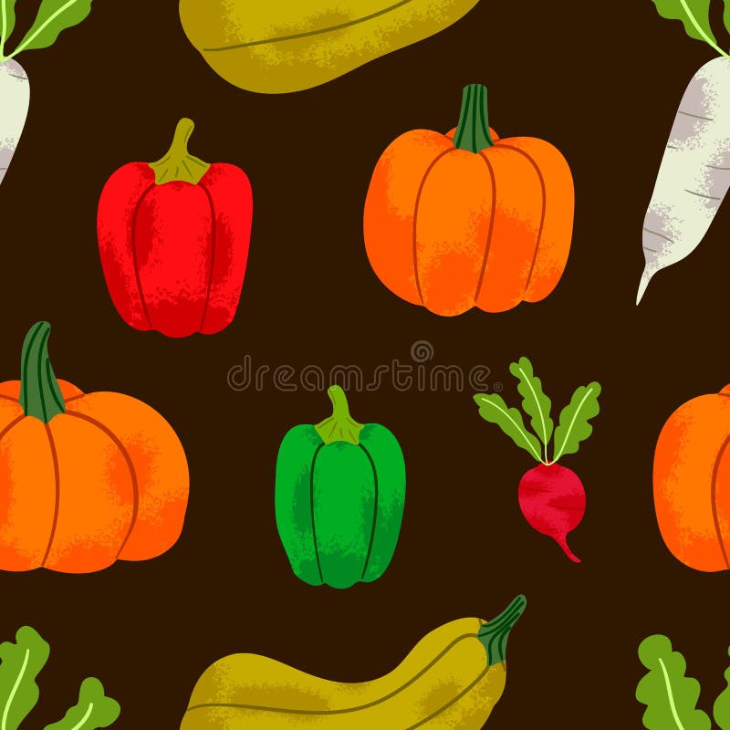 Autumn Harvest Pattern, Nature Background, Seamless Pattern, Vector ...