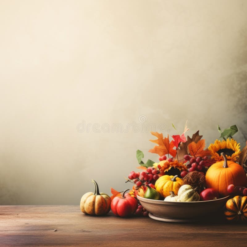 Autumn Harvest Thanksgiving Background with Copy Space Stock ...