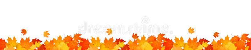 Autumn Header Overlay of Fallen Orange and Red Leaves Stock Vector ...