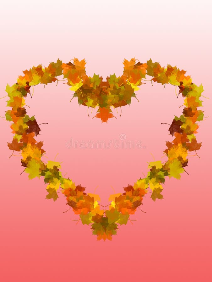 Autumn heart stock illustration. Illustration of falling - 3606641