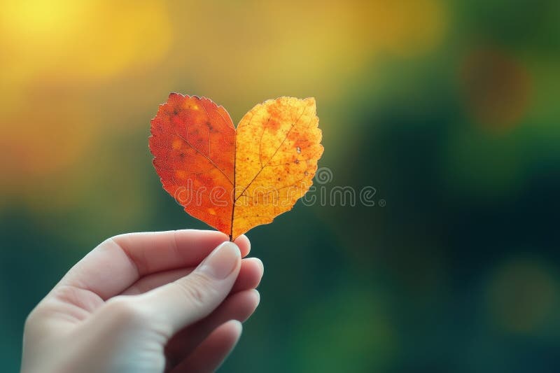 Autumn Heart Shaped Leaf in a Woman S Hand Ai Photo Stock Illustration ... Autumn Heart Shaped Leaf in a Woman S Hand Ai Photo Stock Illustration ...