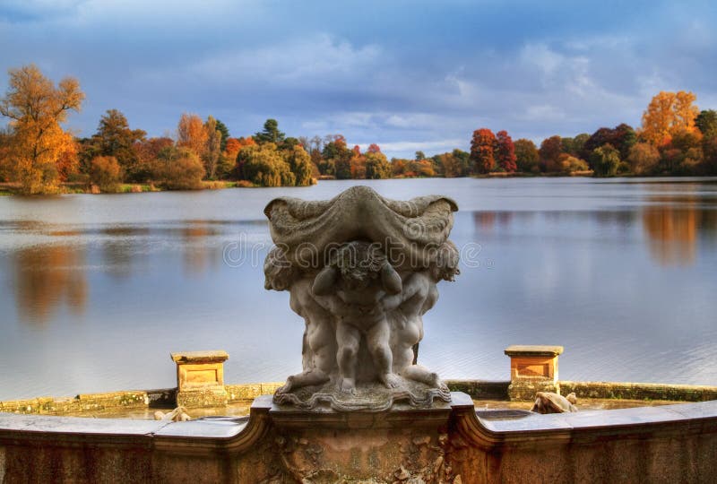 Autumn in Hever Castle stock image. Image of cloudy, column - 16782419