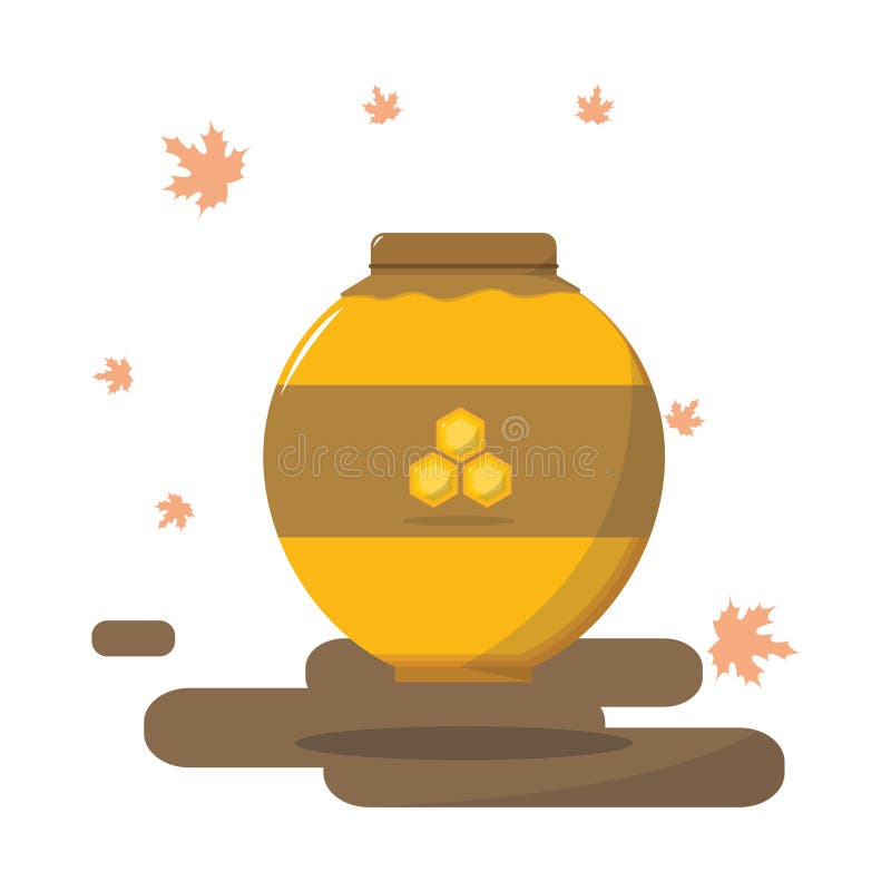 Autumn Honey Pot. Vector Illustration Decorative Design Stock Vector ...