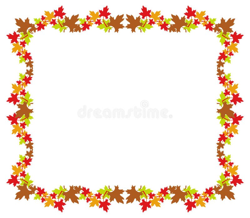 Autumn Horizontal Frame with Colorful Maple Leaves. Stock Illustration ...