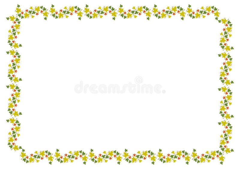 Autumn Horizontal Frame with Colorful Maple Leaves. Stock Illustration ...