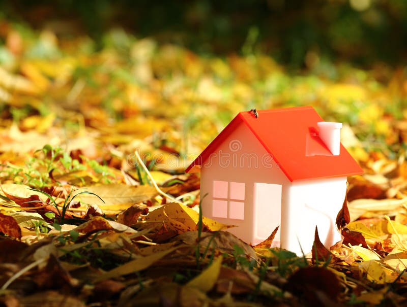 Autumn house concept stock photo. Image of architecture - 61347648