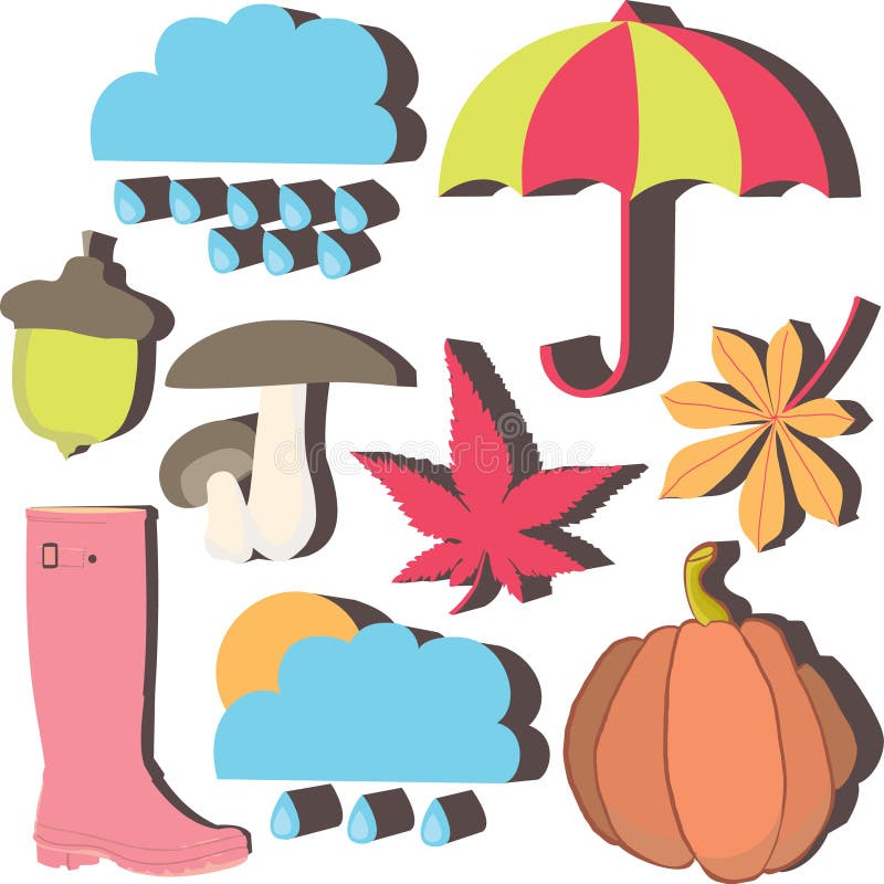 Set of Items that Represent Autumn Stock Vector - Illustration of food ...