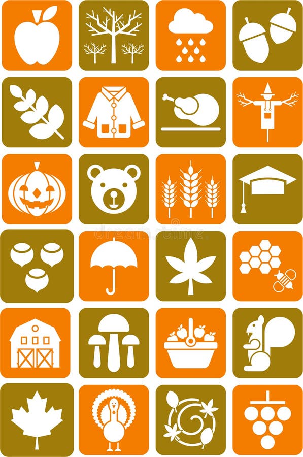 Autumn icons stock vector. Illustration of season, maple - 44114008