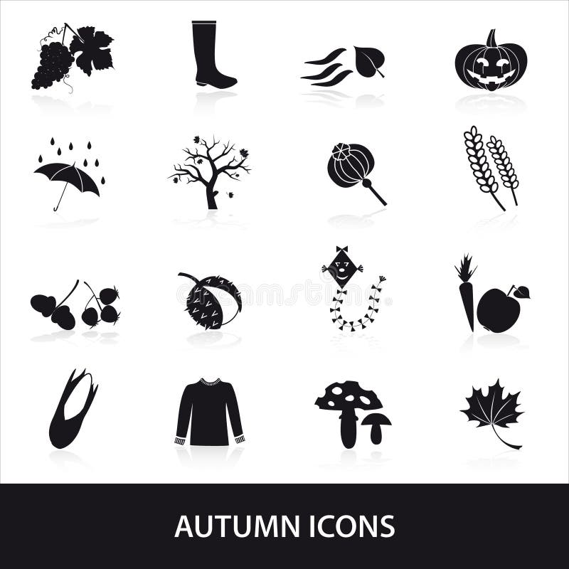 Autumn icons set eps10 stock vector. Illustration of icons - 45129391