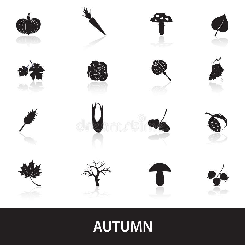 Autumn icons set eps10 stock vector. Illustration of grain - 40229679