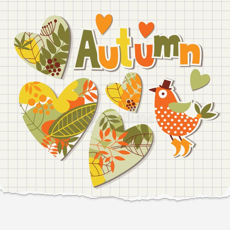 Heart with autumn leaves stock vector. Illustration of holiday - 15679301