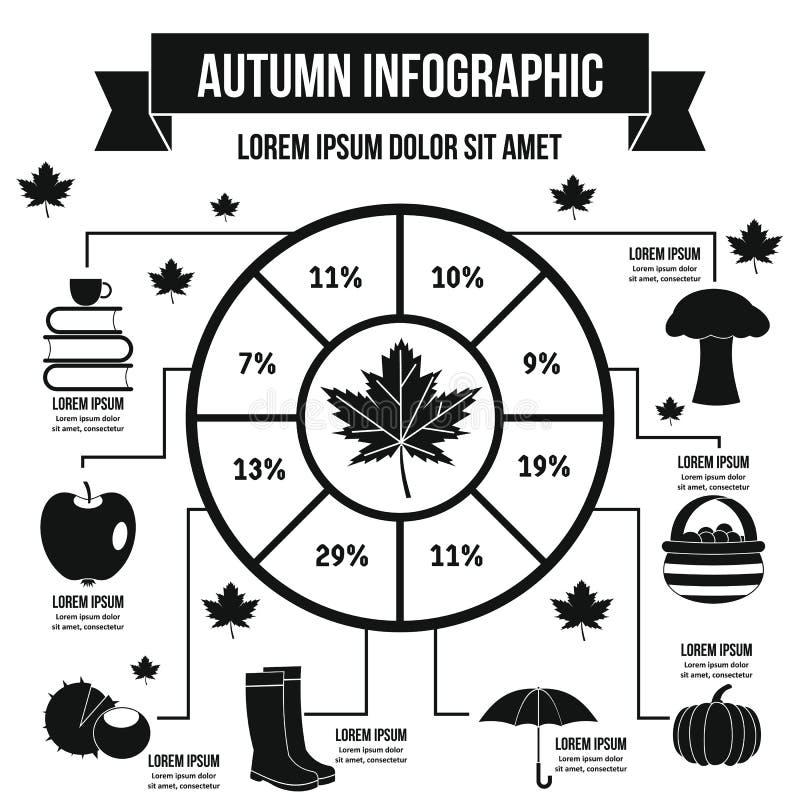 Autumn Infographic Concept, Simple Style Stock Vector - Illustration of ...