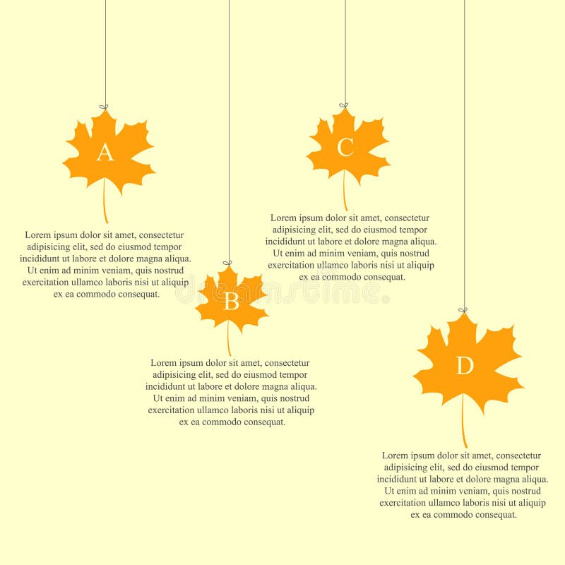 Autumn Infographic with Maple Leaves Stock Vector - Illustration of ...
