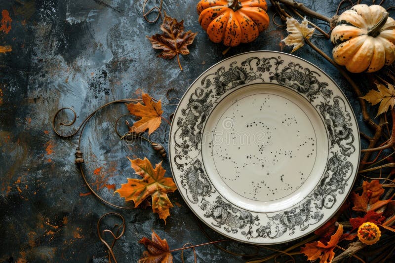 Autumn Inspired Table Setting Pumpkin Soup Seasonal Decor Stock Photos ...