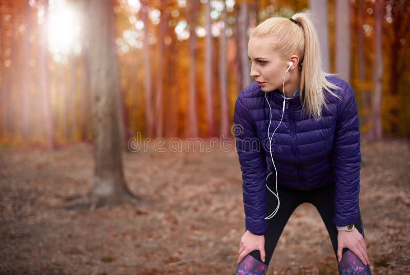 Autumn jogging stock photo. Image of motivation, fall - 76331662