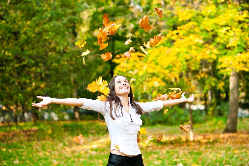 Autumn joy stock image. Image of smiling, season, vegetation - 26924661
